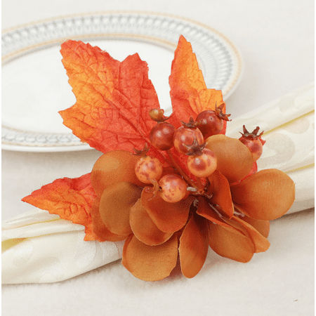 Fall Napkin Rings Set of 6 Harvest Theme Napkin Ring Holders for ...