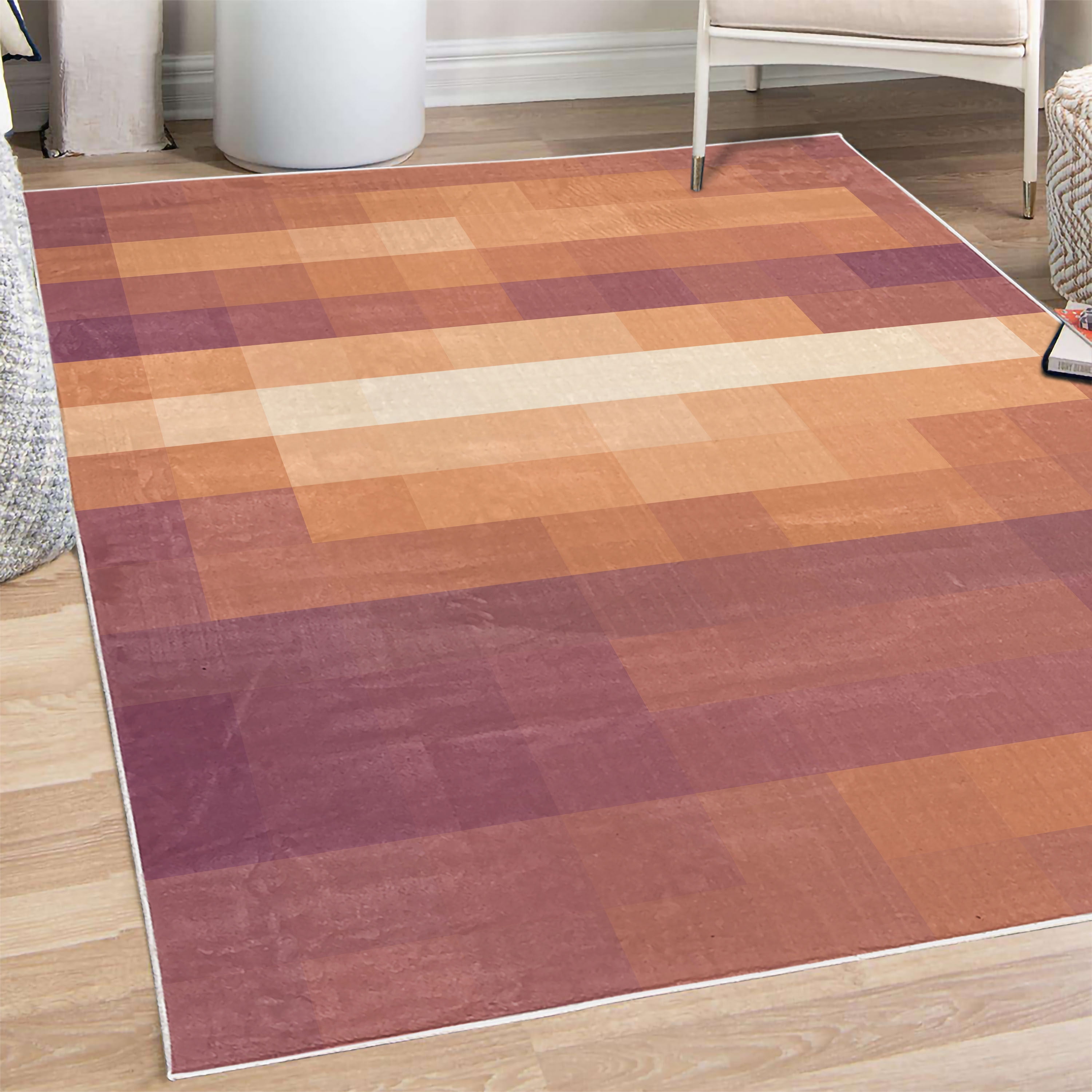 Palette Decorative Rug, Abstract Vortex Swirls and Shapes Pattern ...