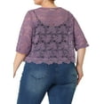 Agnes Orinda Women's Plus Size Sheer Floral Lace Open Front Shrug ...