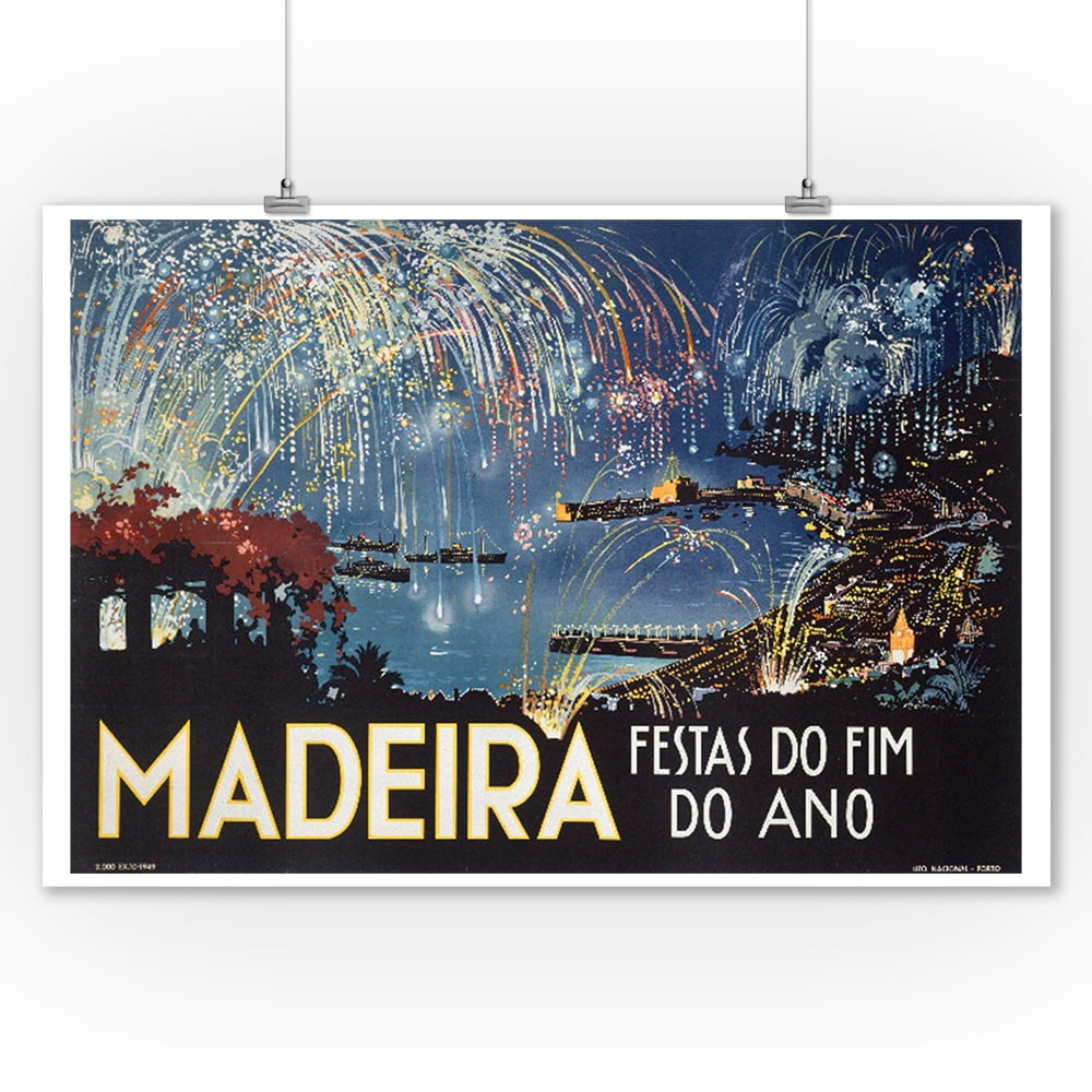 Madeira Vintage Poster (artist: Romer) Portugal c. 1949 (9x12 Art Print ...