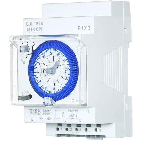 SUL181d 24-Hour Mechanical Timer, 30-Minute Intervals Time Switch Relay Electrical Programmable ...
