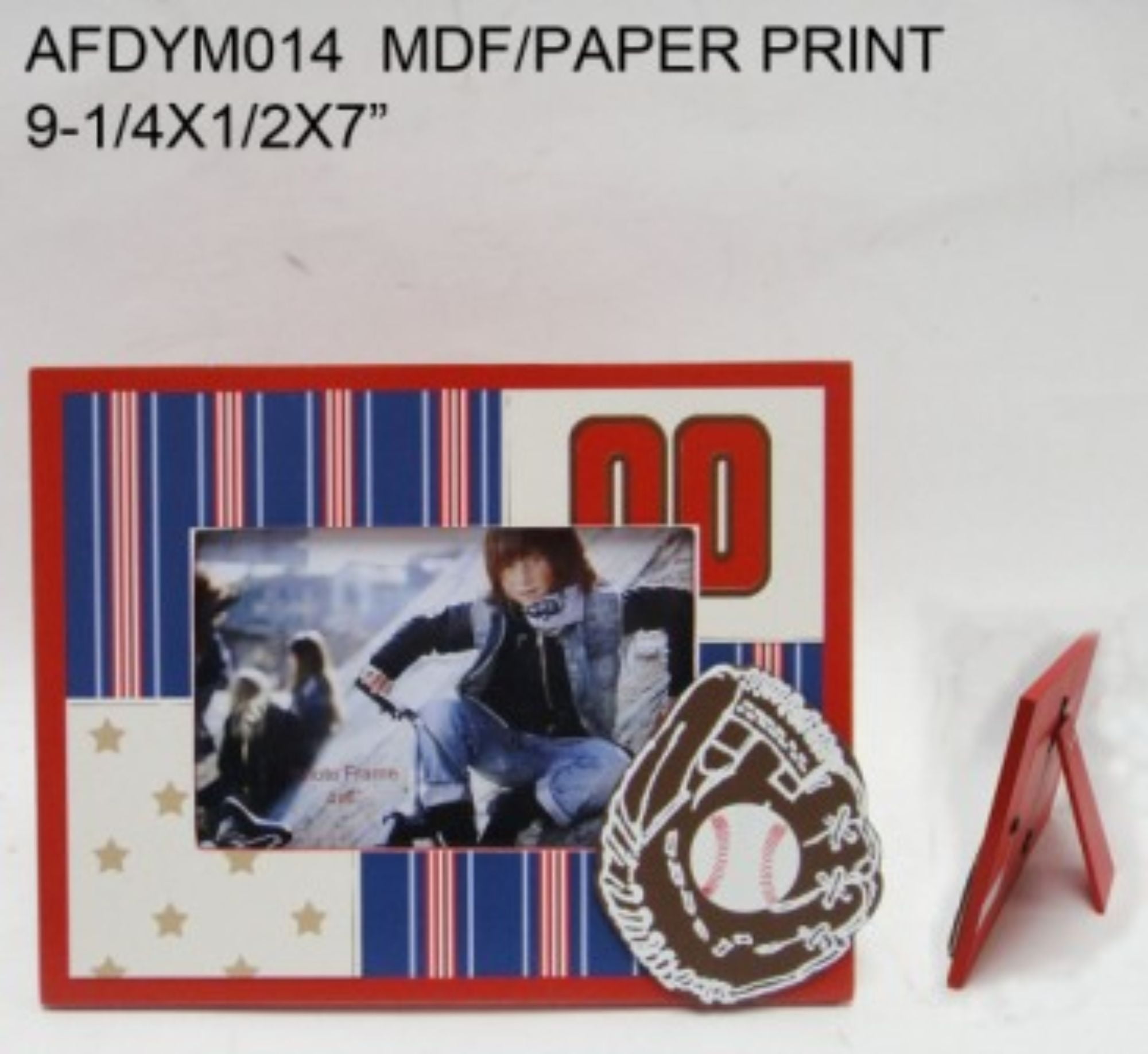 Set of 2 Red and Blue Contemporary Rectangular Picture Frames 9.25 ...