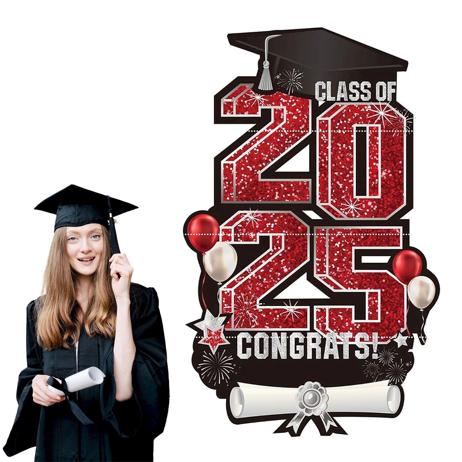 Panneau de Graduation Extra Large 47.2 Pouces 2025 Félicitations ...