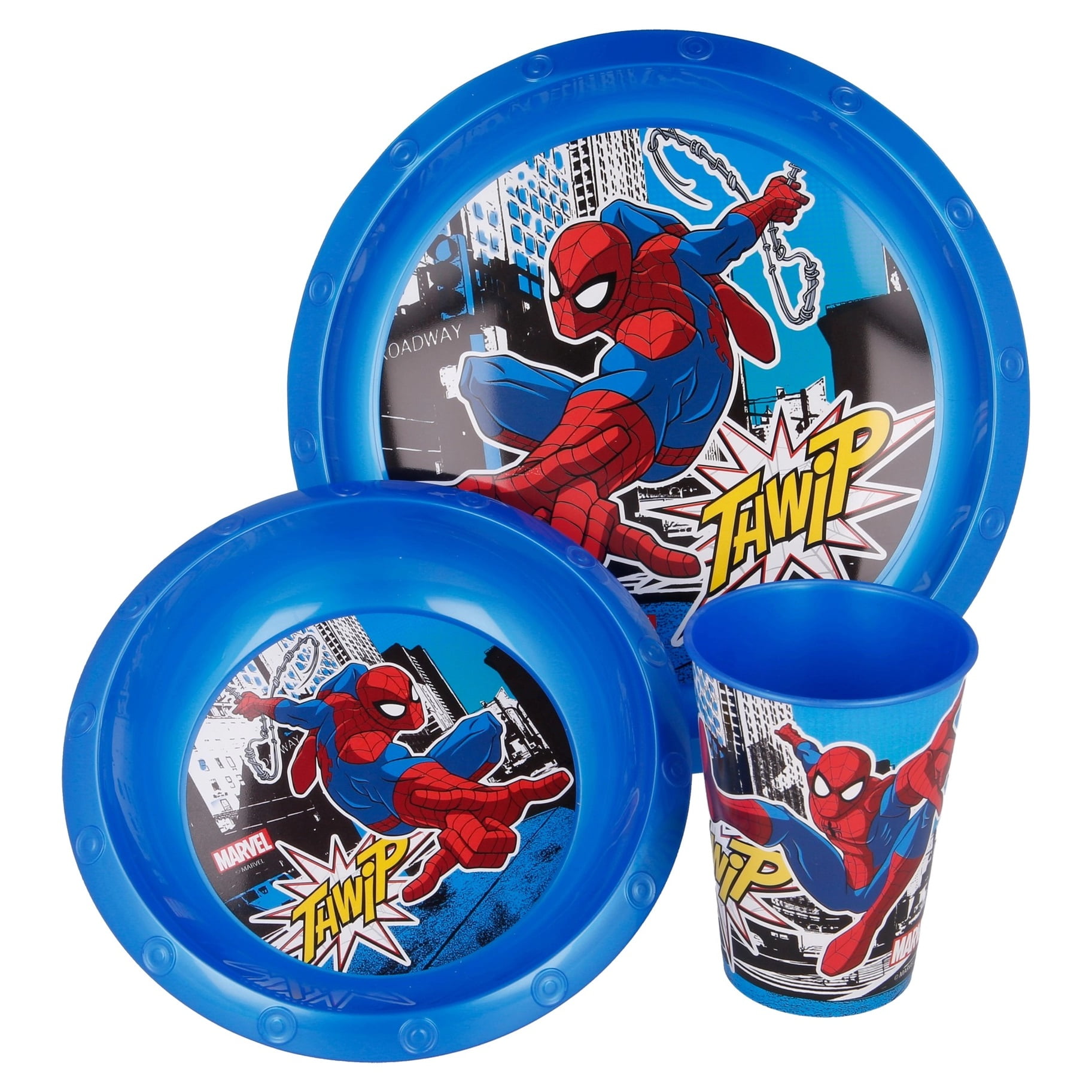 Stor Marvel Spiderman 3 Piece Dinnerware Set Plate Bowl Tumbler Spider ...