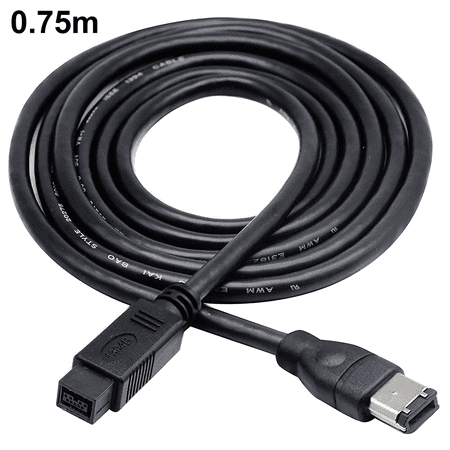 IEEE 1394B Firewire 800 To 400 9 Pin To 6 Pin Cable 6ft, Firewire 800 9 Pin/6 Pin Male/Male (9 ...