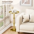 Compact Small Round End Table, Space-Saving & Stable, Easy Clean ...