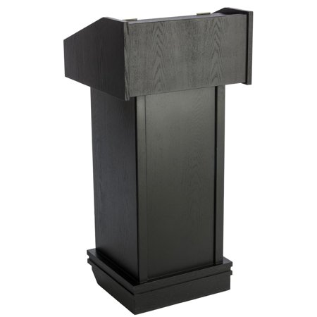 Rolling Hostess Restaurant Podium, 3 Hidden Compartments (Black Wood ...