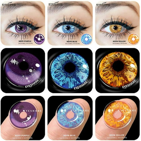 Blue Purple Lens Yearly Eyes Contact Lens With Contact Box | Walmart Canada