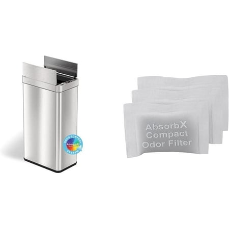 , 68 Liter Wings-Open Sensor Trash Can with AbsorbX Odor Filter & Pet ...
