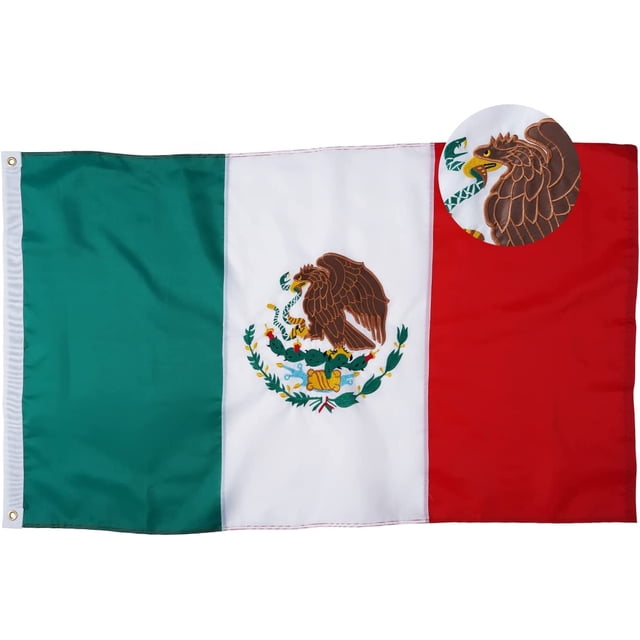 FLAGWIN Mexico Flag 3x5, Heavy Duty Mexican Flag with Embroidered Image ...
