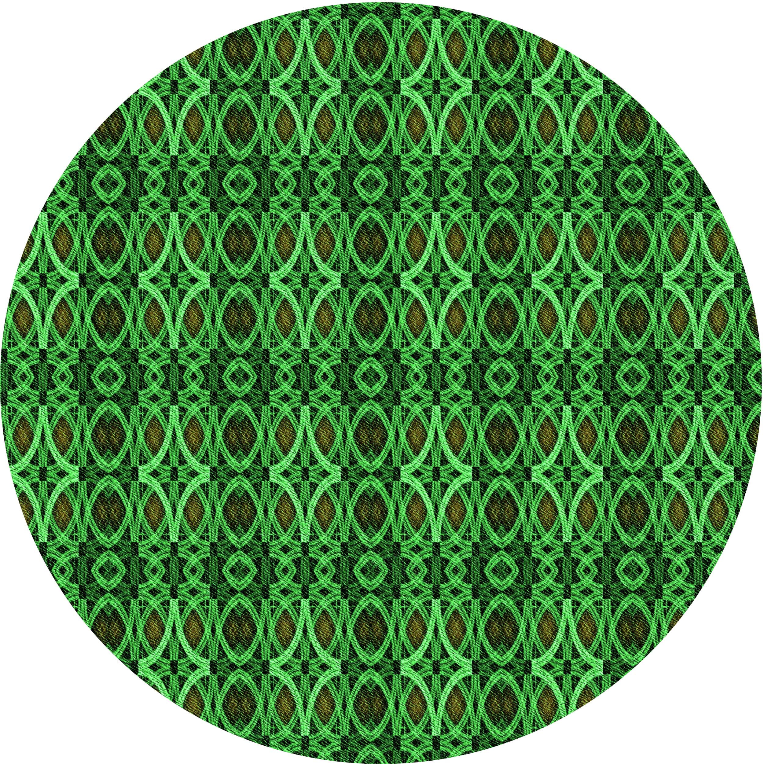 Ahgly Company Indoor Round Patterned Deep Emerald Green Area Rugs, 5 ...