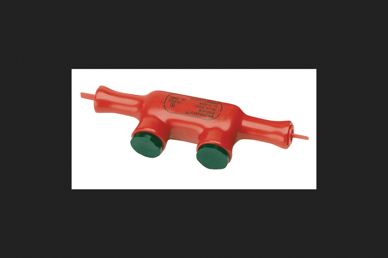 Burndy Industrial Inline Splicer Reducer Plastisol No. 2 - No. 1 AWG 5/ ...