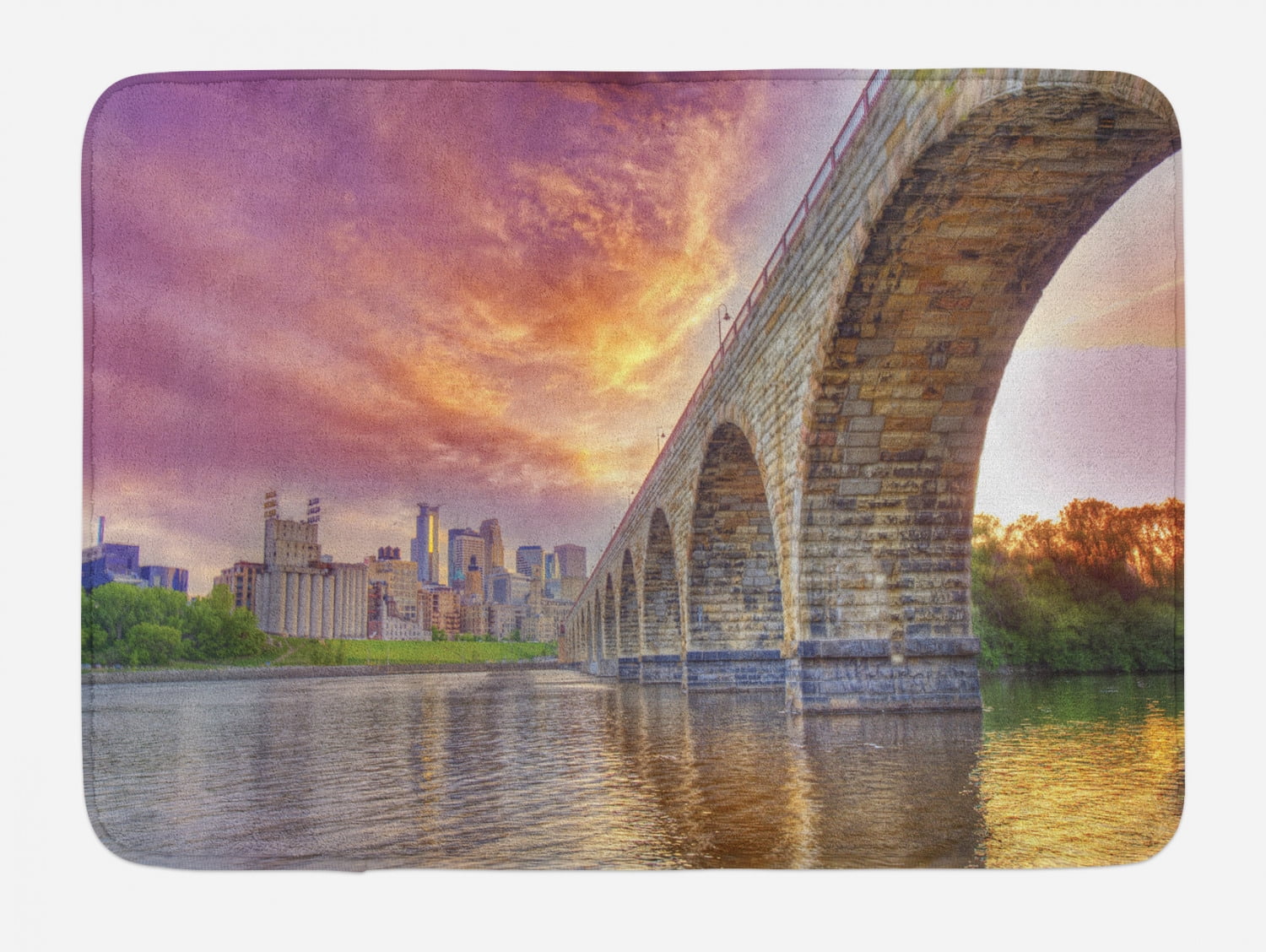 Minnesota Bath Mat, Stained Abutments of Historical Stone Arch Bridge ...