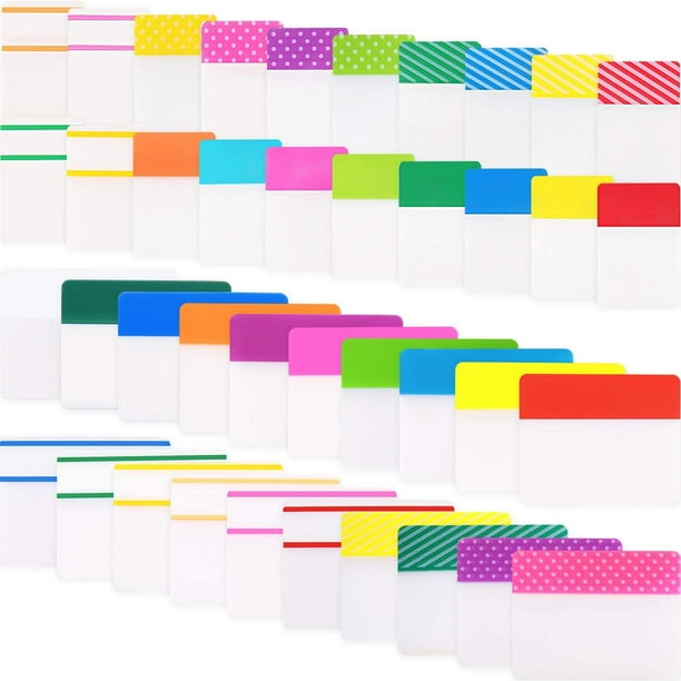 1200 Pieces 1 Inch 2 Inch File Index Tabs Sticky Writable Flags for ...