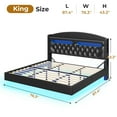 Kicode King Size LED Floating Bed Frame, PU Black, with Storage ...