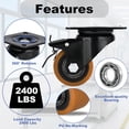 3” Steel Hub Caster Wheel Heavy Duty Swivel Caster Wheels with Brake ...