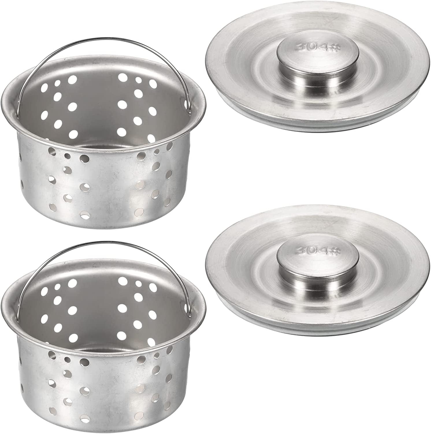 3"O.D. 1.5"Height Sink Strainer, 2 Set Kitchen Sink Stainless Steel ...