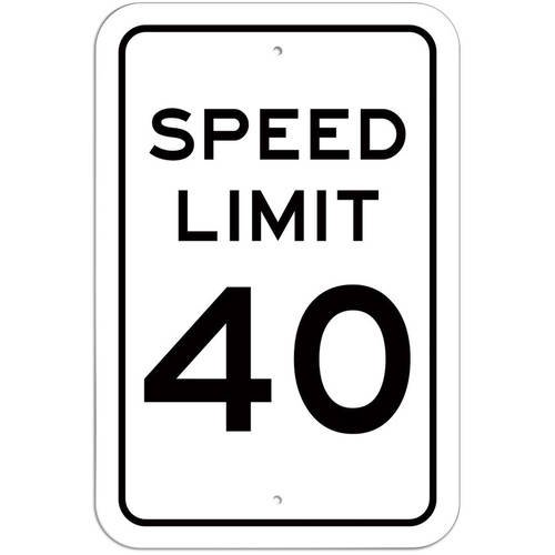 Speed Limit 40 Sign - Walmart.com