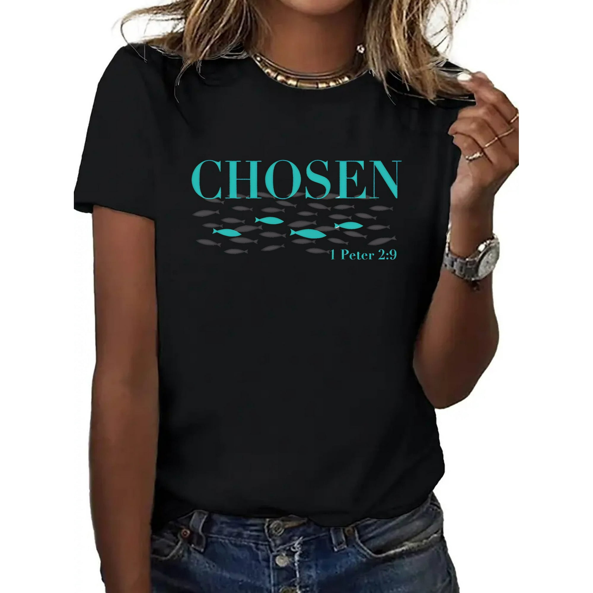 Click here for Generic [graphic Chosen T-Shirt] Cotton Graphic Ch... prices