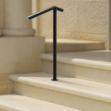 BENTISM Wrought Iron Handrail Stair Railing Fit 3 Steps Adjustable Hand ...