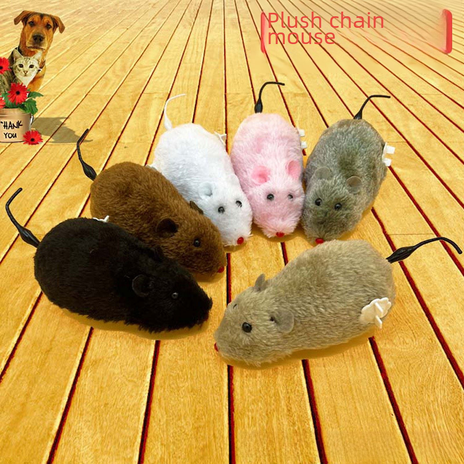 Cadena de peluche que simula un ratón que se burla de los gatos y los ...