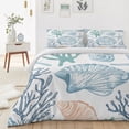 California King Size Duvet Cover 4 Piece Bedding Set Watercolor Marine ...