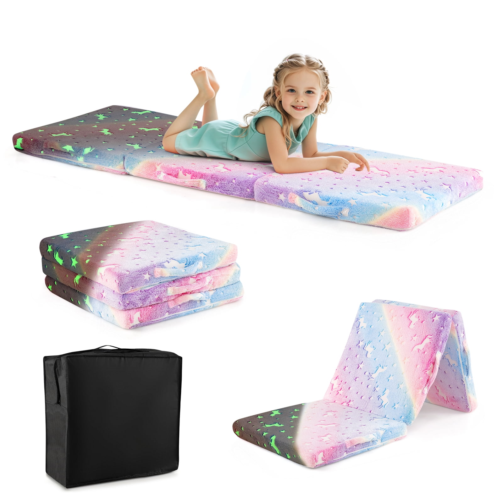 Click here for Gymax Foldable Floor Mattress For Kids Glow In The... prices