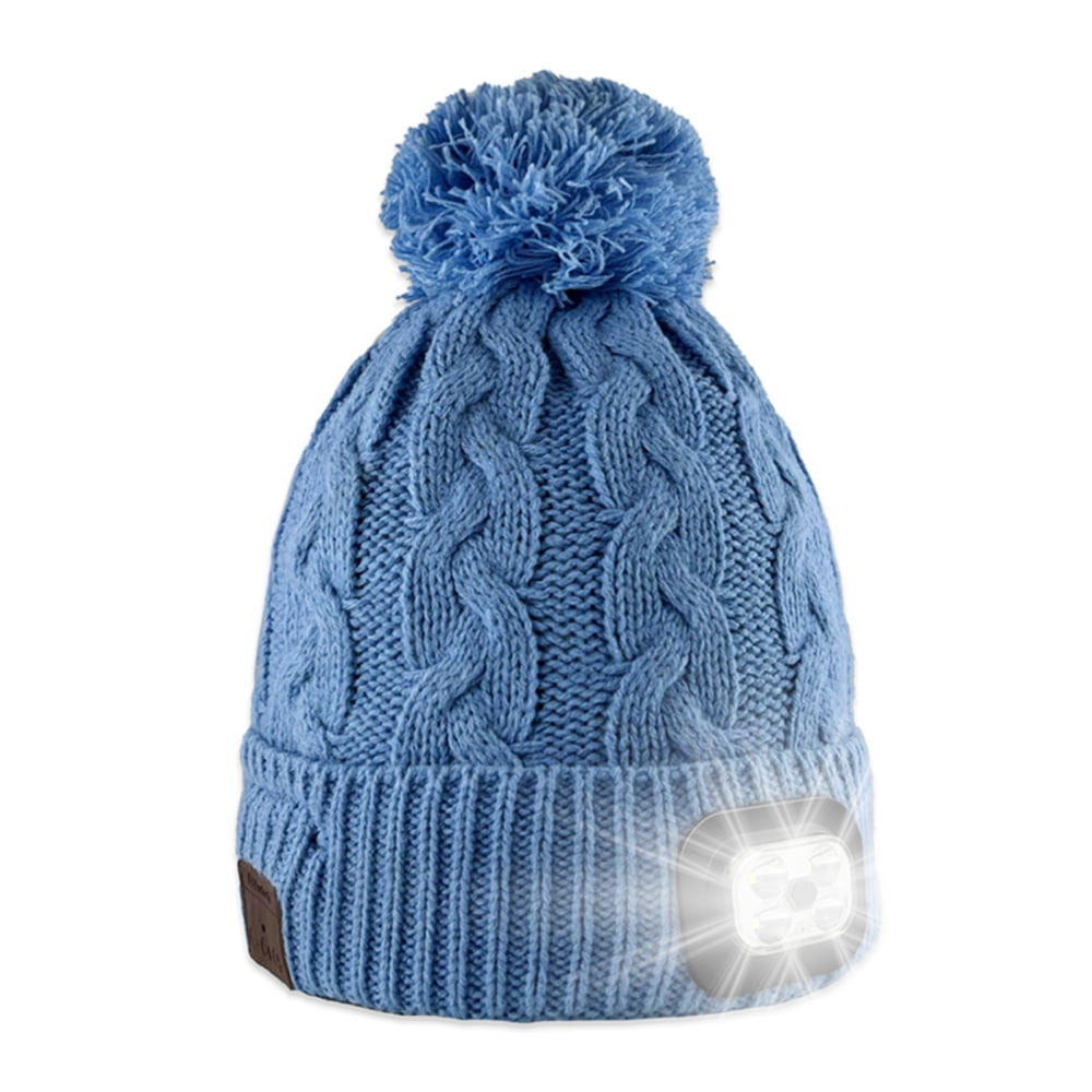 Baywell Bluetooth Beanie Hat with Light, Unisex USB Rechargeable LED ...