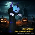 HOMCOM 7' Spooky Halloween Skeleton Ghost Inflatable, LED Yard Decor ...