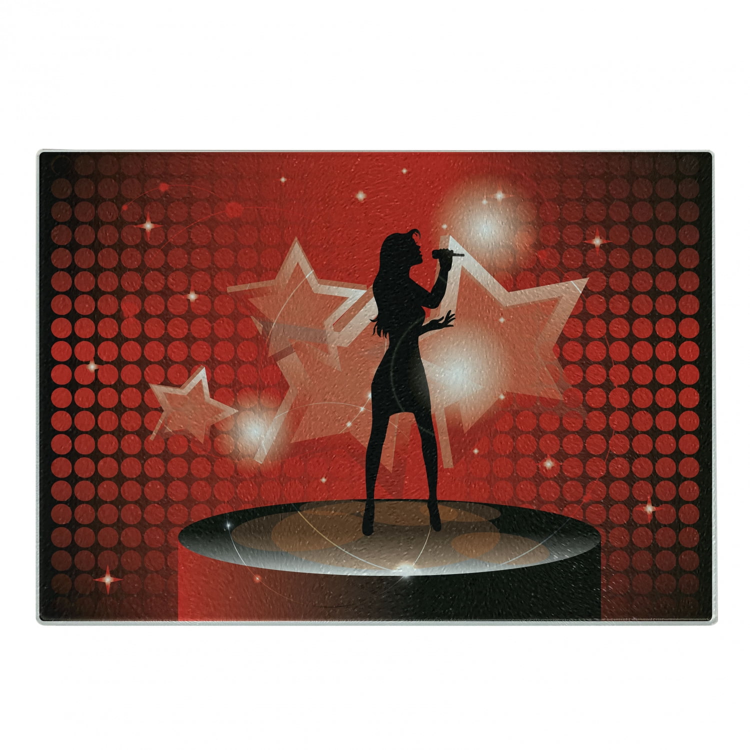 Popstar Party Cutting Board, Young Singer Woman on Stage Performing ...
