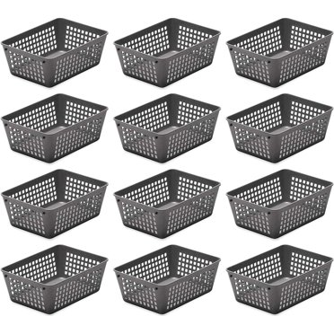 YBM Home Large Plastic Storage Basket Organizer Bin for Home and Office ...