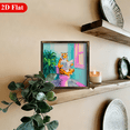 2D Flat Wall Pediments, 1Pc Wood Frame Sign Tiger, reading newspaper ...