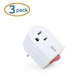 Cable Matters Single Grounded Outlet with On Off Switch, 3 Pack, White ...