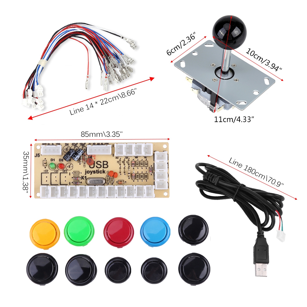 Arcade DIY Kit for MAME Systems - Colorful Buttons Kosovo | Ubuy