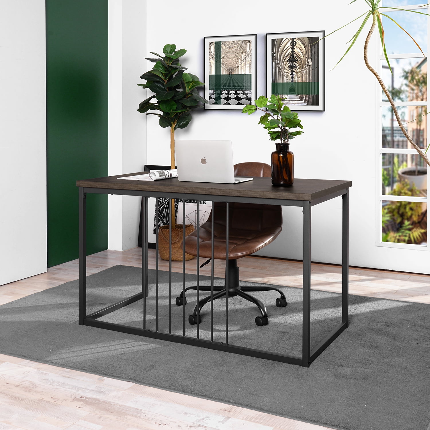 Modern Versatile 43.3" Computer Desk with Storage, Stylish Home Office ...