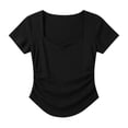 cfhntfmh Women's Square Neck Tops Plus Size Going out Tshirts Short ...