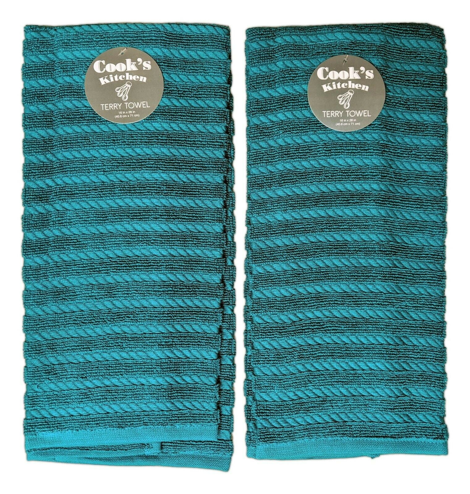 Set of 2 TEAL Blue Textured Terry Kitchen Towels by Kay Dee Designs ...