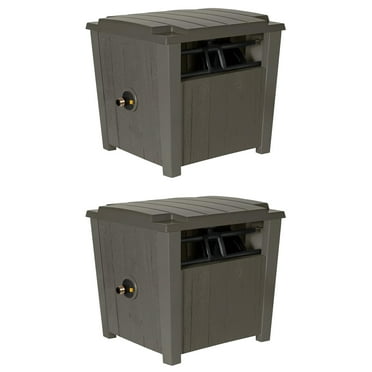 Suncast Farmington Hideaway Outdoor Garden Hose Storage Pot, Stoney ...