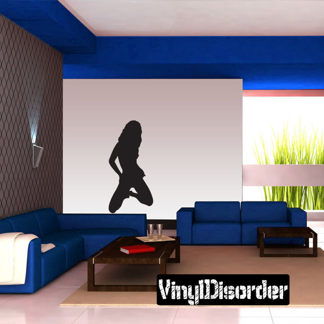 Kneeling Woman Silhouette Decal 36 Inches