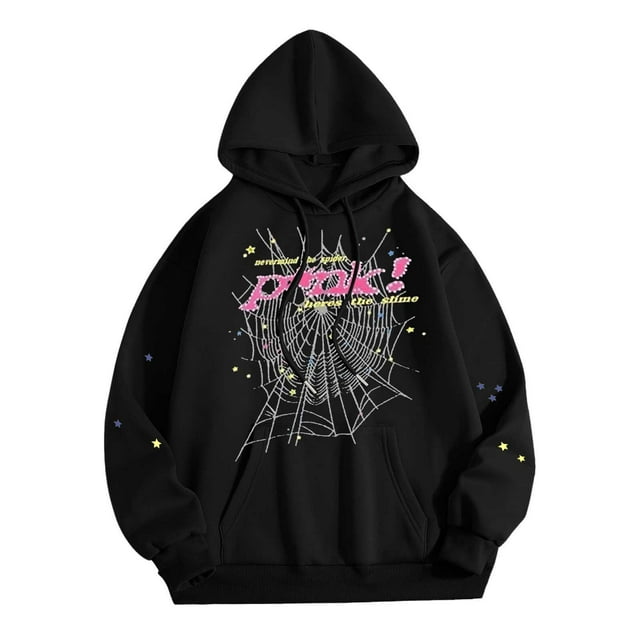 Fiaer,Unisex Hoodies Y2k Cobweb Spider Hoodie Plus Size Graphic ...
