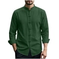 DIOAZUD Men's Chinese Traditional Linen Cotton Button Down Shirts ...