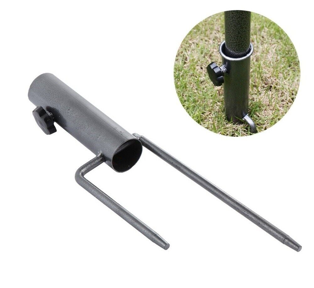 Ground Spike Parasol Base Beach Garden Umbrella Holder Adjustable Patio ...
