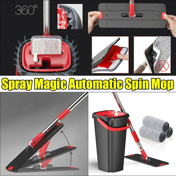 1/3/10 Pats 3Type [360 Deflector Hole with Foam Space] Flat Squeeze Mop ...