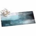 Abstract Teal Grey Color Block Rectangle Area Rug 2x6ft,Living Room Rug ...