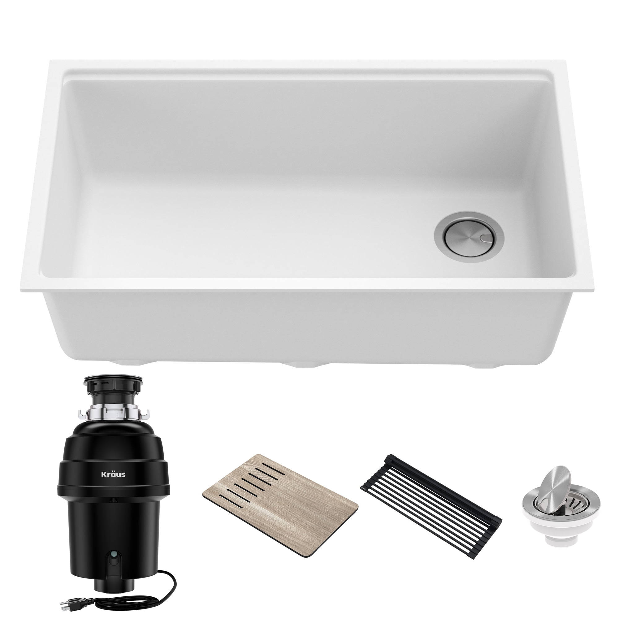 KRAUS Bellucci Workstation 32 in. Undermount Granite Composite Single ...