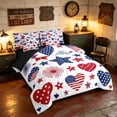 Manfei Minimal Hearts Stars King Bedding, USA Flag King Bed in a Bag ...