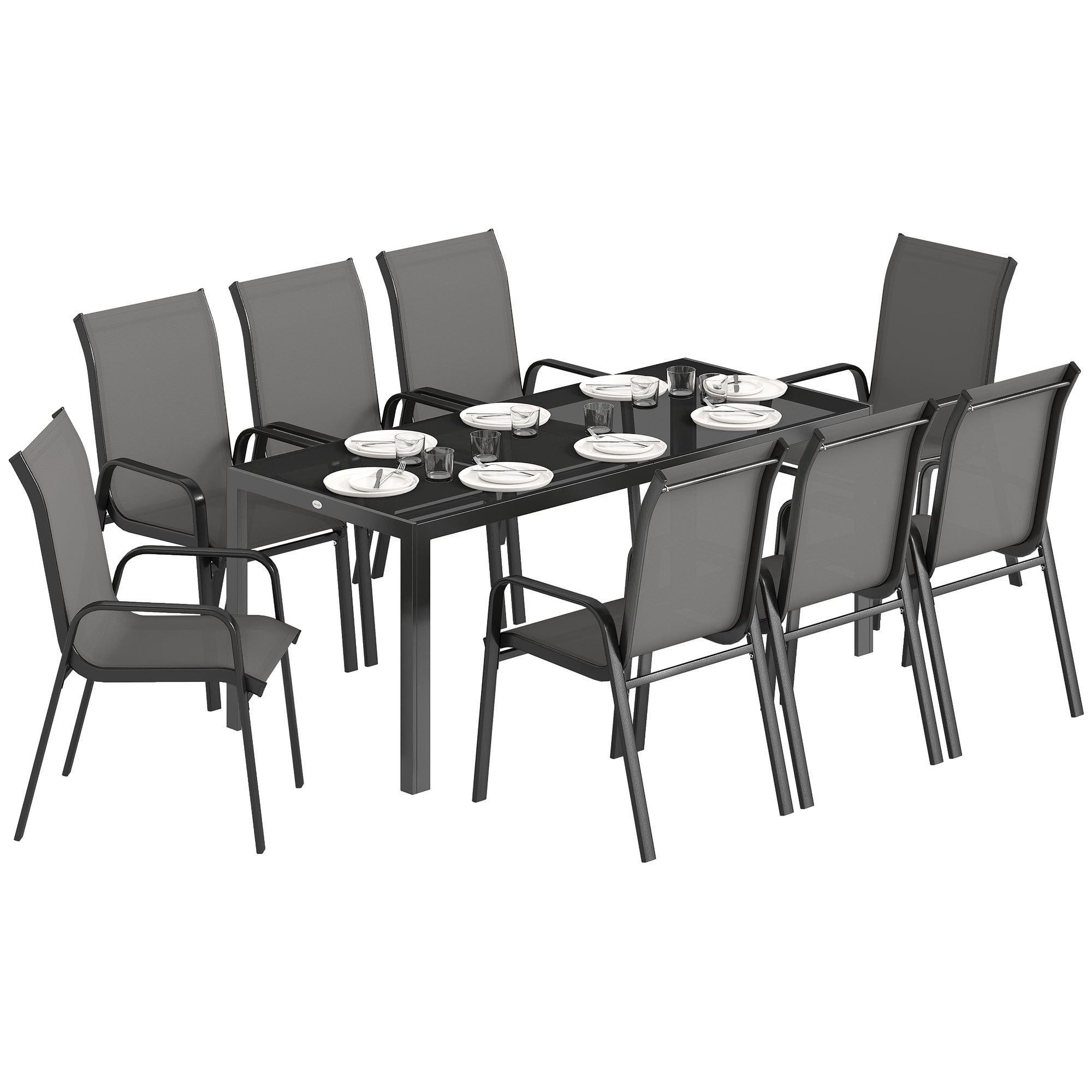 Click here for Outsunny 9pcs Patio Dining Set Patio Table And Sta... prices