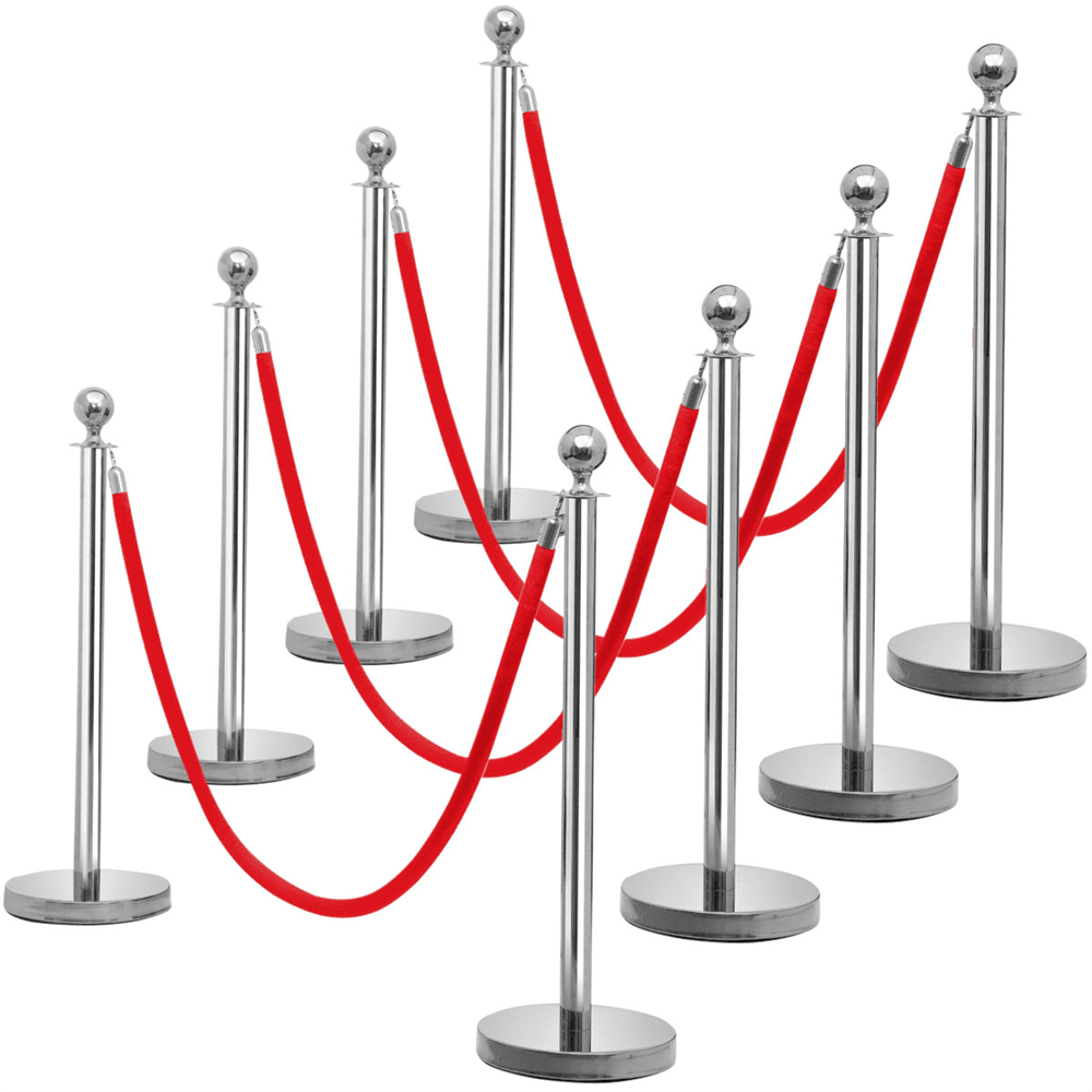 Yaheetech 8pc Ball Top Stainless Steel Retractable Stanchion Posts ...