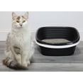 Vibrant Life Large Black Sifting Cat Litter Box with Open Top Plastic ...