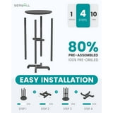 SERWALL Outdoor Round Bar Table and Swivel Bar Stools Set, All Weather ...